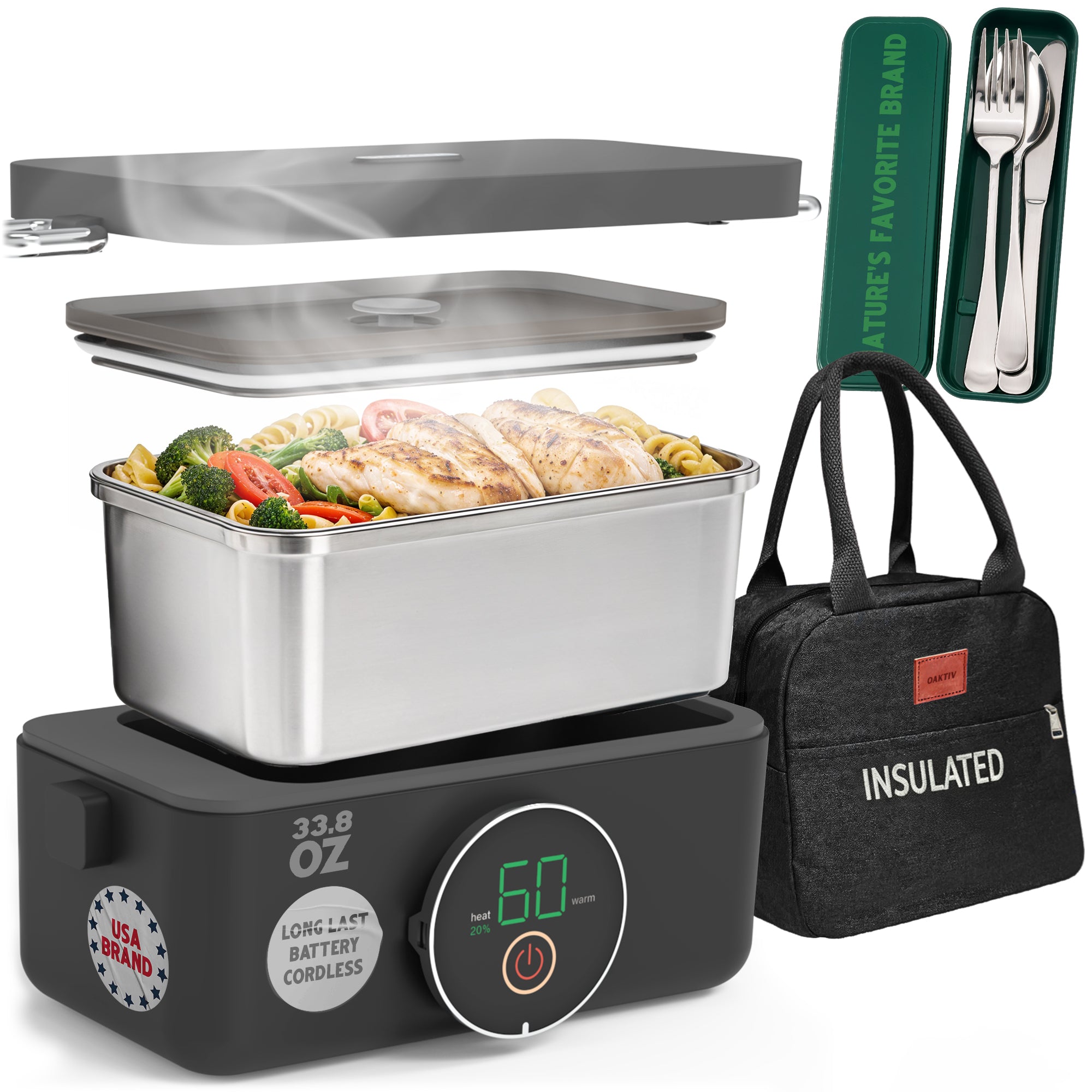 ThermoGo™ Self-Cooking Electric Lunch Box | Oaktiv